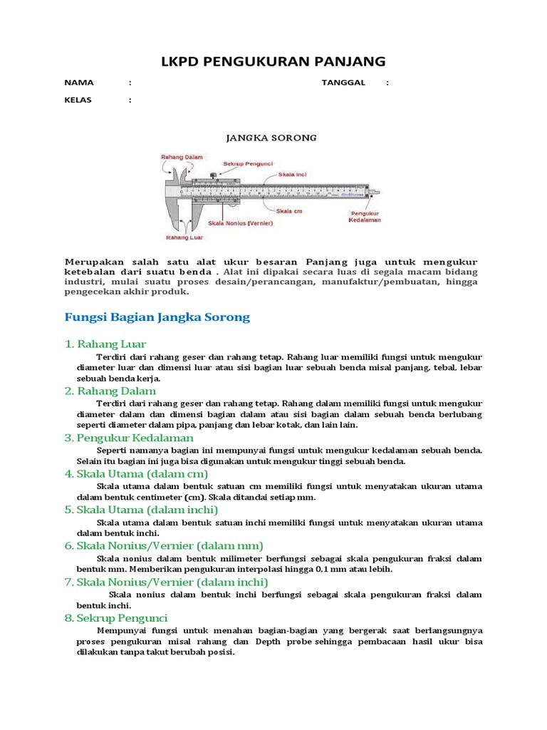 LKPD Pengukuran Panjang | PDF