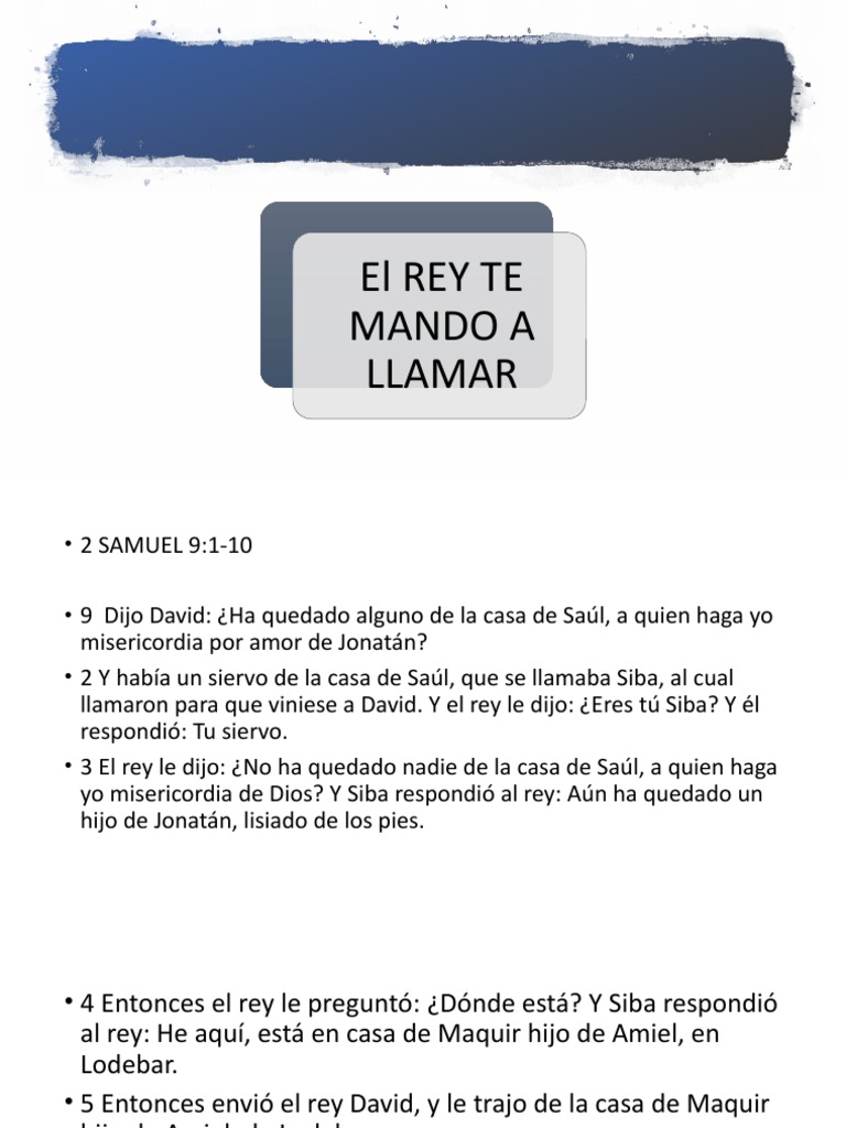 El Rey Te Mando A Llamar Predica | PDF | Saulo | David