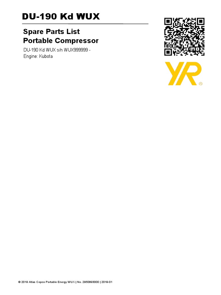 Atlas Copco DU 190 Part Manual | PDF | Screw | Manufactured Goods