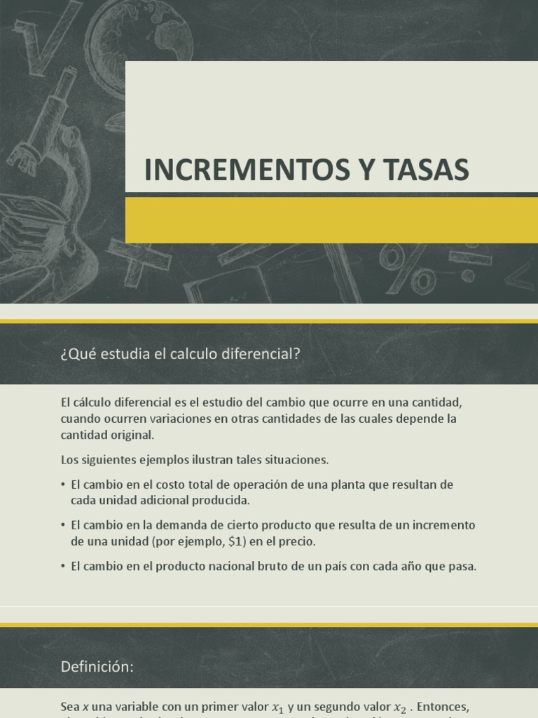 Incrementos y Tasas | PDF | Multiplicación | Ecuaciones