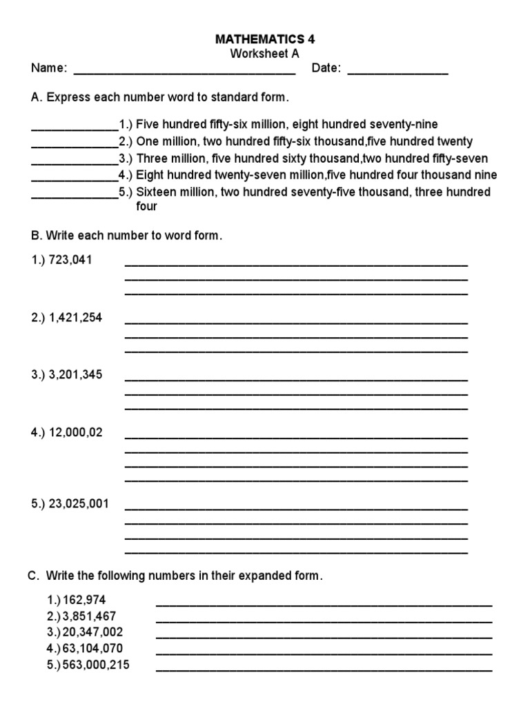 Place Value Worksheet | PDF