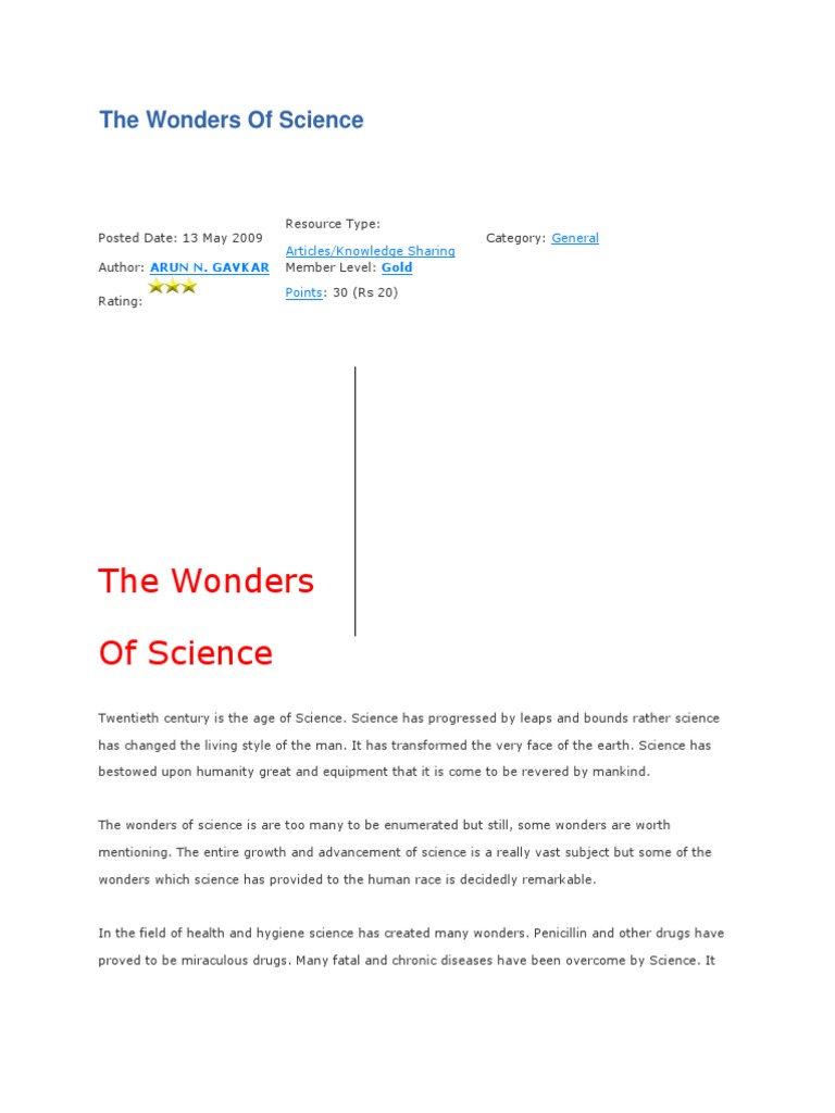 The Wonders of Science | PDF | Science | Agriculture