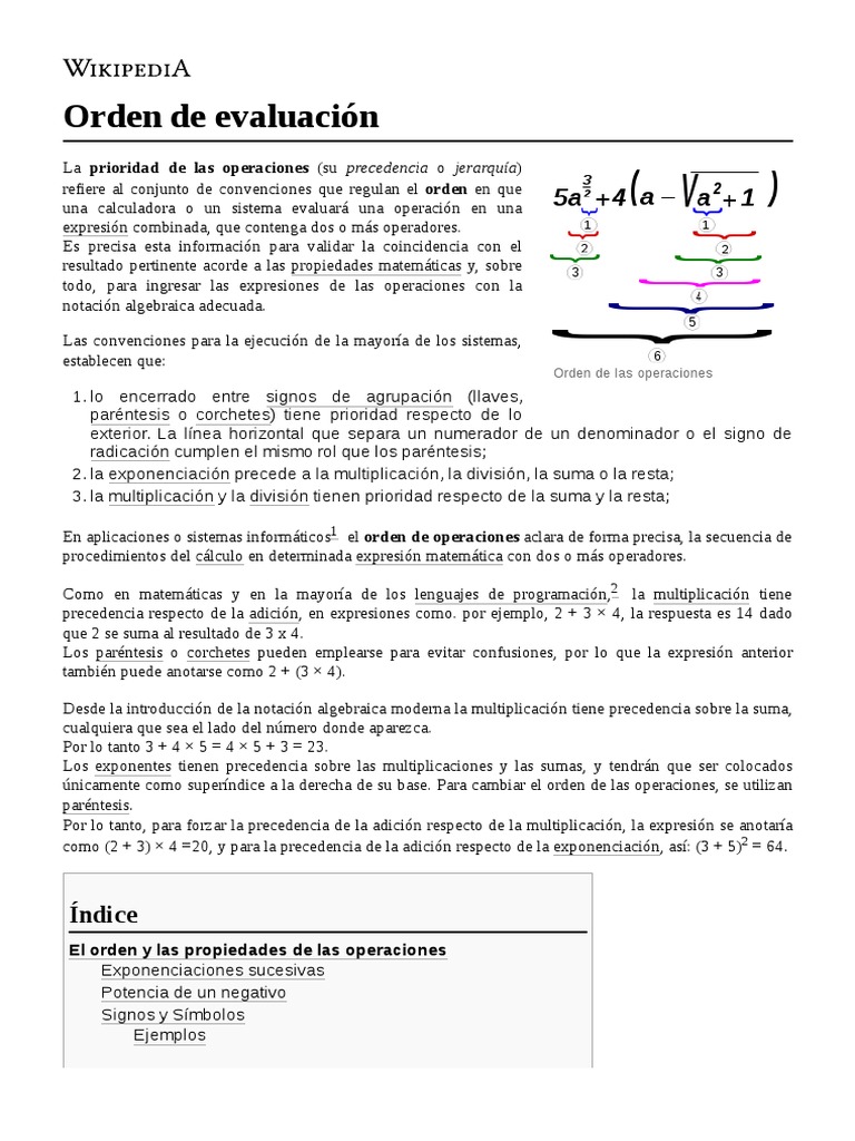 Orden de Evaluación | PDF