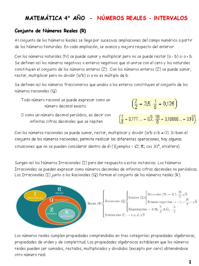 Números Reales - Intervalos | PDF | Intervalo (Matemáticas) | Álgebra abstracta