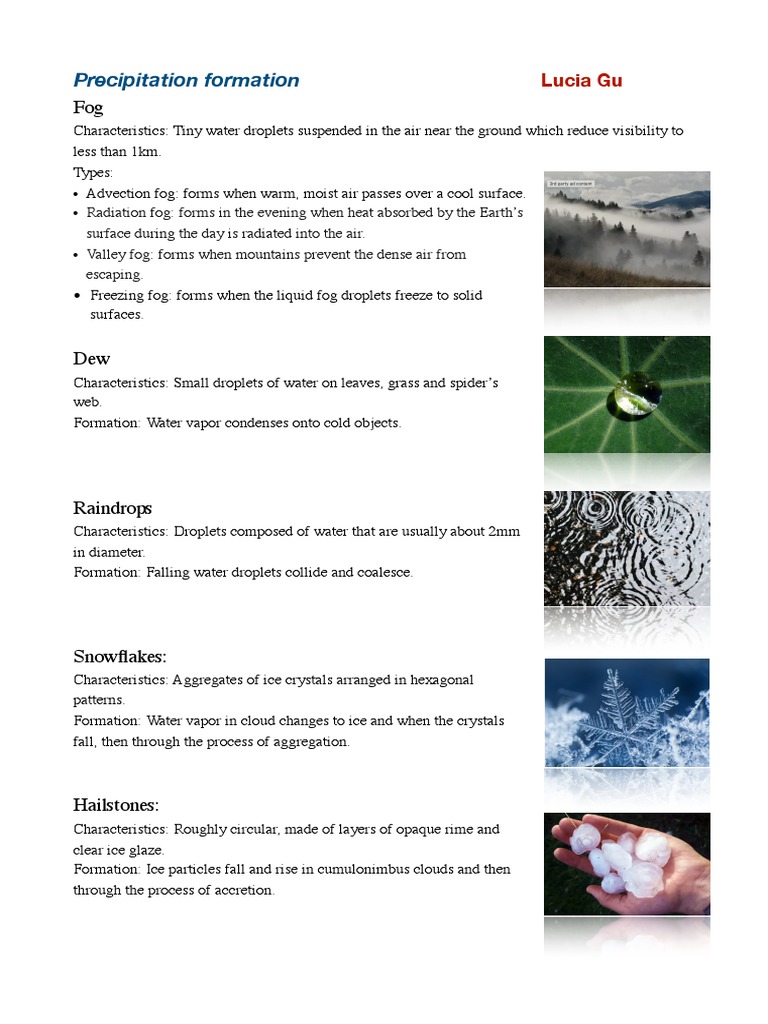 Basic Formations of Precipitation | PDF