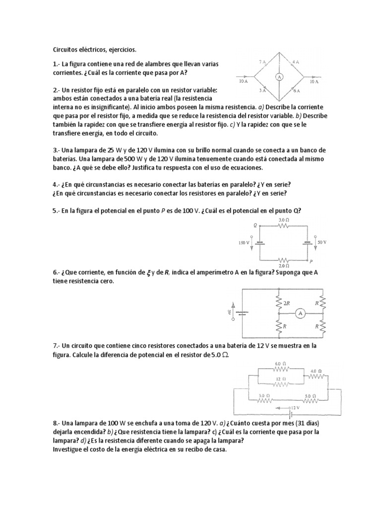 Ejercicio de Circuitos Electricos | PDF