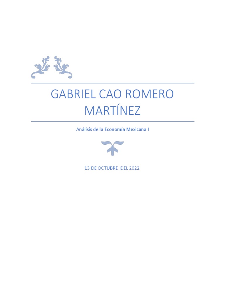Tarea 10 AEM1 Gabriel Cao Romero MTZ | PDF | Inflación | La política ...