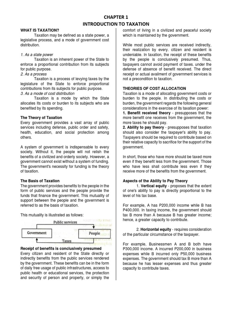 Introduction to Taxation Principles | PDF