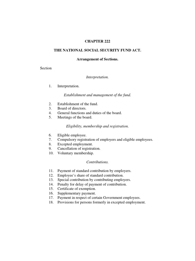 NSSF Act Overview and Key Duties | PDF | Employment | Interest