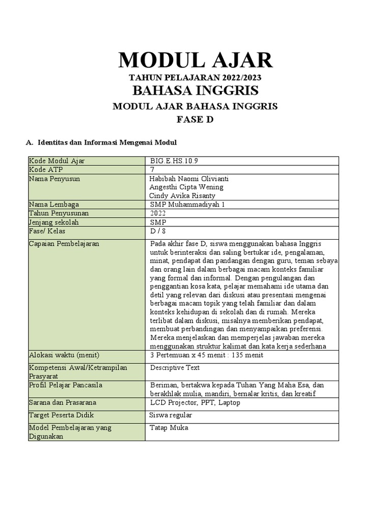 Modul Ajar Kel 02 | PDF