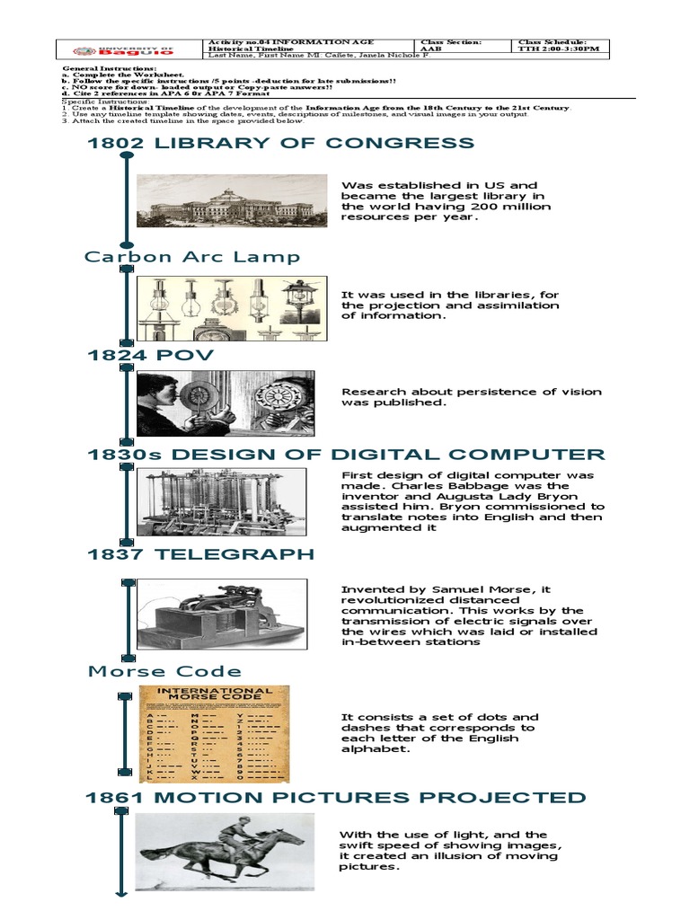 Information Age Timeline | PDF | Television | Personal Digital Assistant