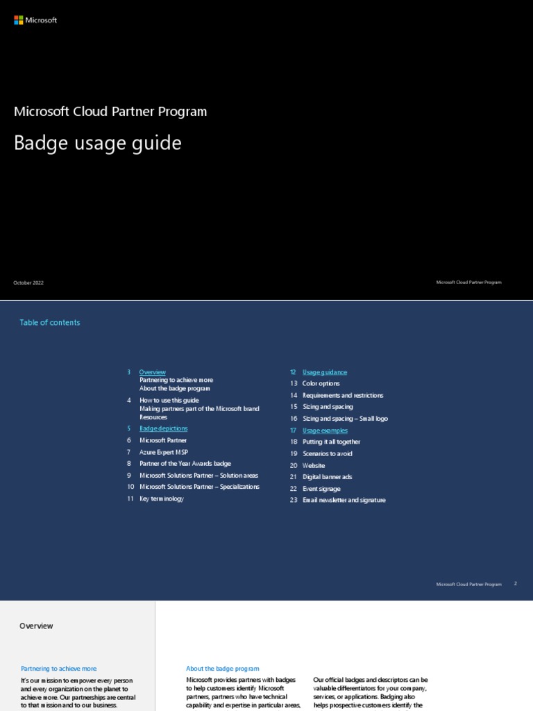 Microsoft Cloud Partner Badge Guide | PDF | Microsoft Azure | Microsoft