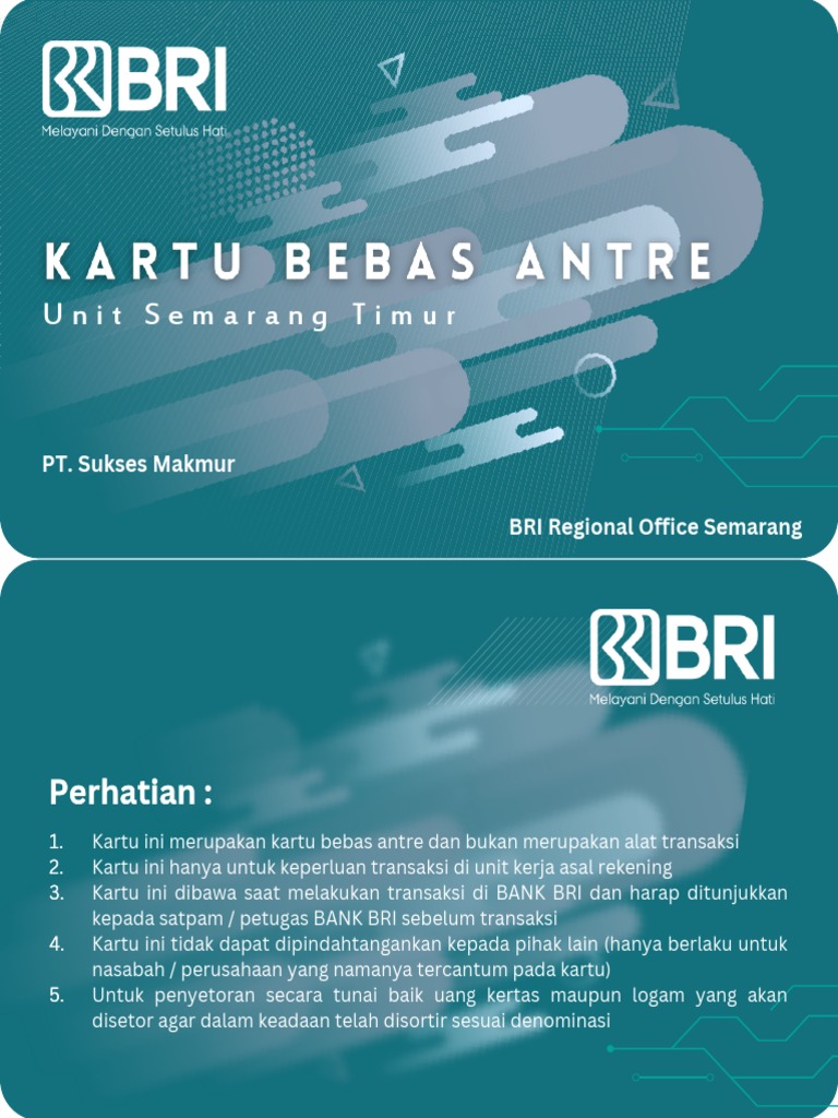 Kartu Bebas Antre - Identitas FIX | PDF