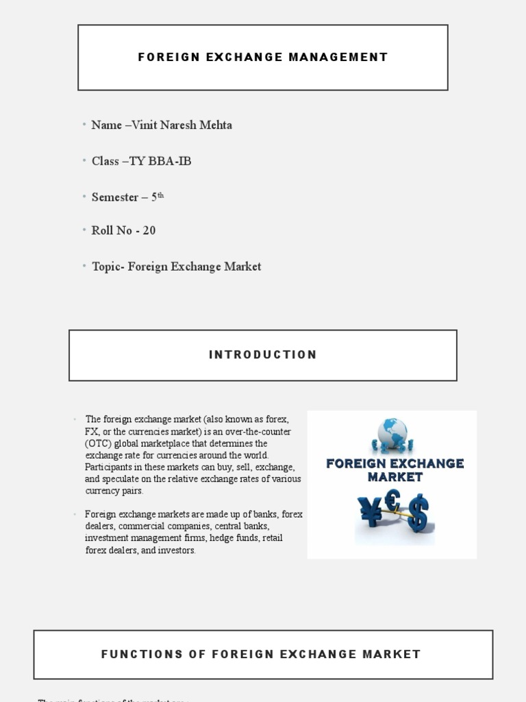 Foreign Exchange Management | PDF | Foreign Exchange Market | Exchange Rate