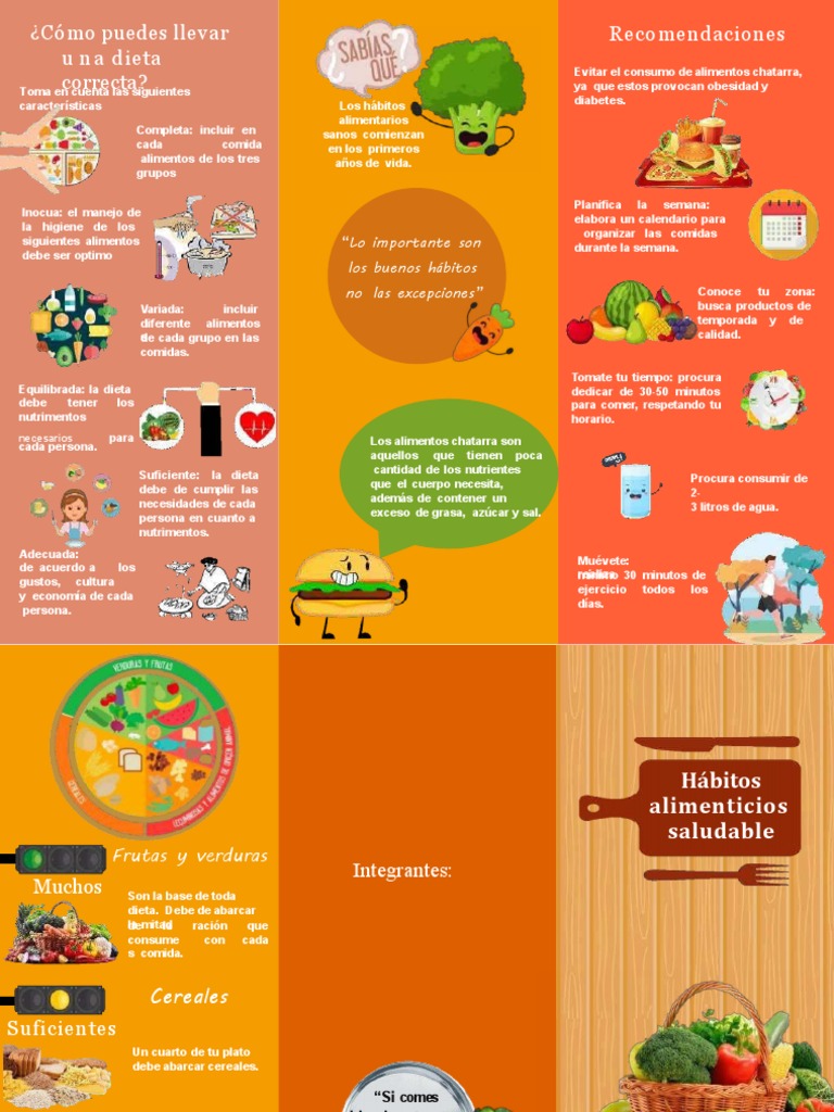 Triptico de Alimentacion Saludable 11 | PDF | Alimentos | Dieta