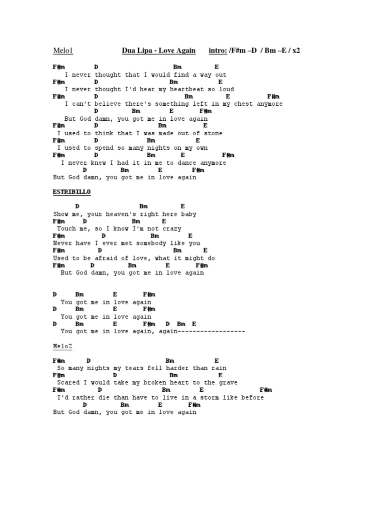 Dua Lipa - Love Again | PDF