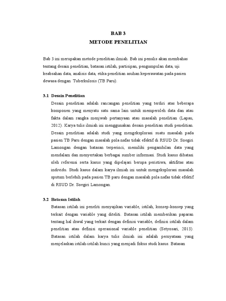 Proposal BAB 3 TB Paru (Revisi) | PDF