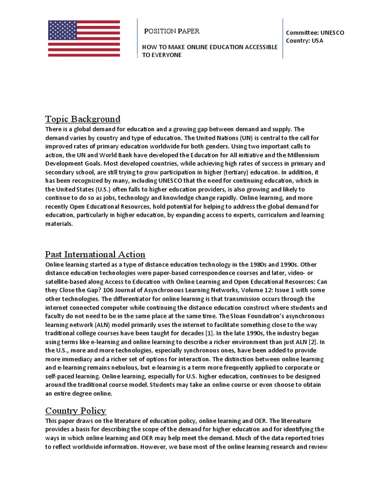 Position Paper | PDF | Distance Education | Educational Technology