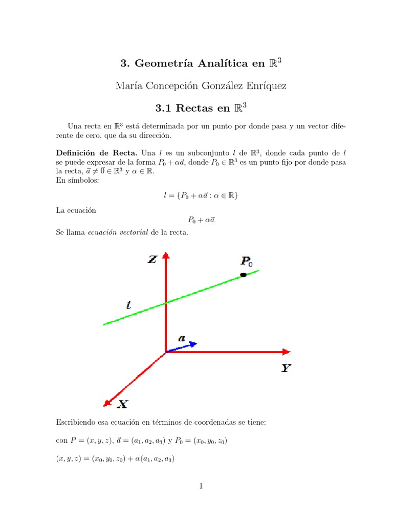 Ecuaciones de rectas en R3 | PDF | Línea (geometría) | Vector Euclidiano