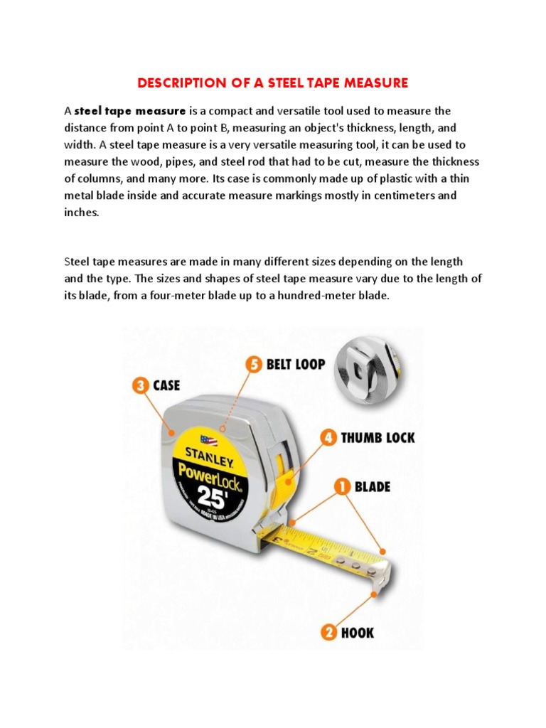 Anatomy of a Steel Tape Measure | PDF