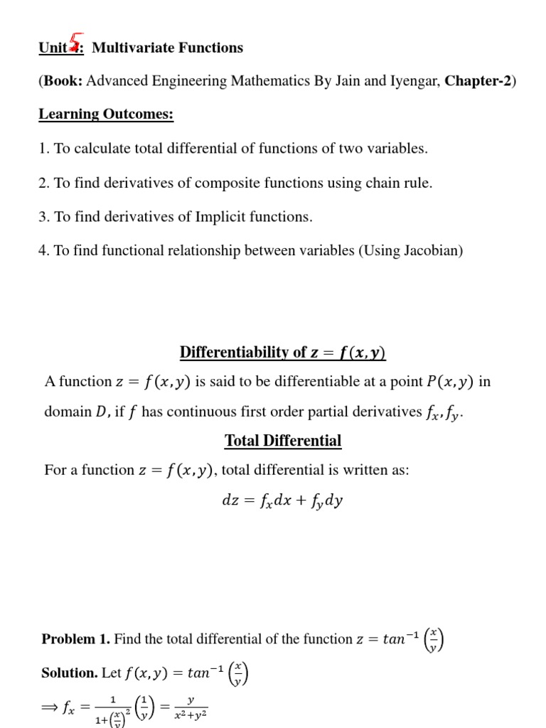 U5-5 Total Derivative and Chain Rule | PDF | Derivative | Function ...