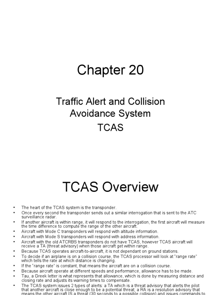 Understanding Traffic Alert and Collision Avoidance Systems (TCAS) | PDF | Transponder ...