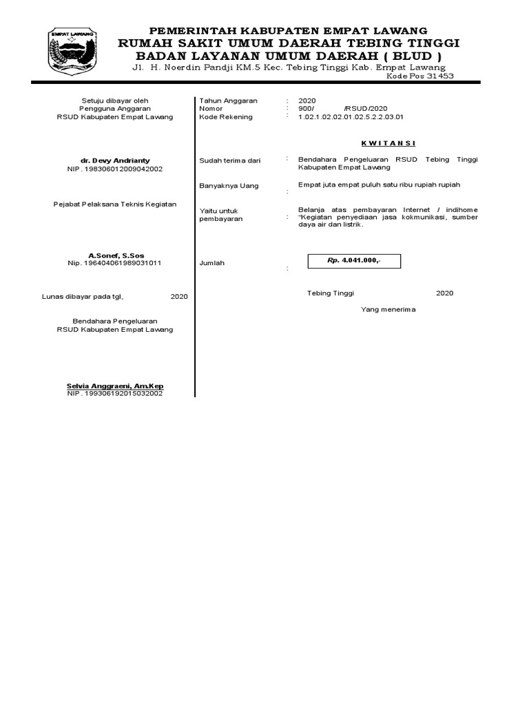 Kwitansi Indihome - 19 | PDF