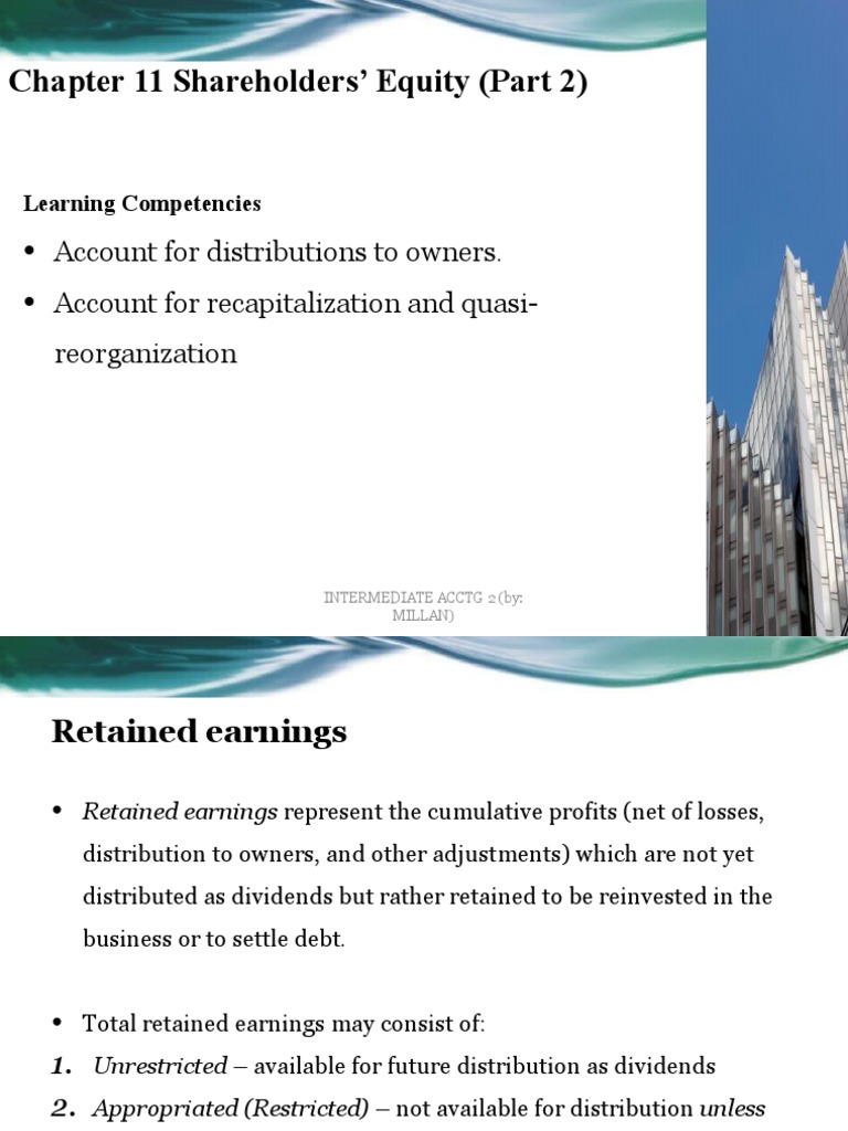 Chapter 11 - Shareholders' Equity Part 2 | PDF | Dividend | Retained Earnings