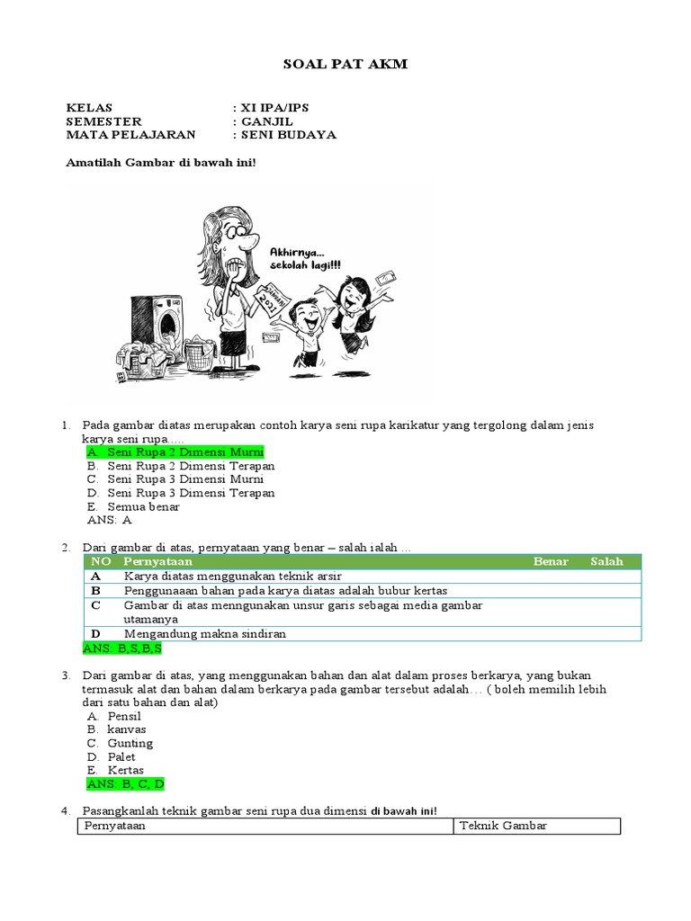 Soal Seni Budaya Kelas XI | PDF