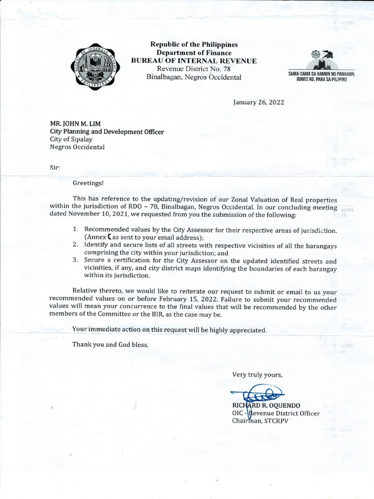 2022-02-26 - BIR - Zonal Valuation of Real Properties | PDF