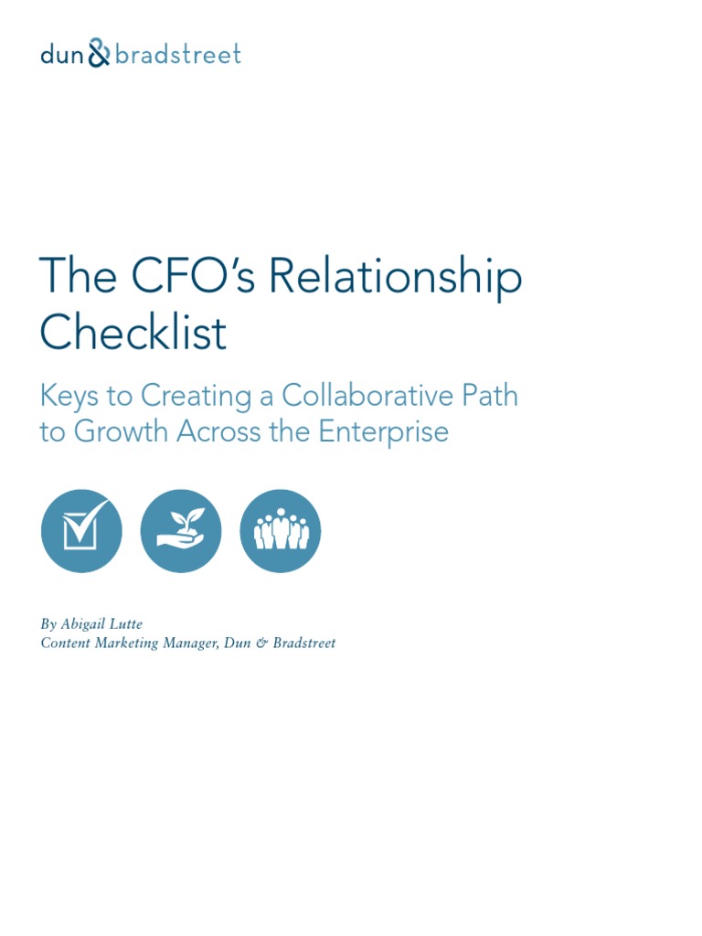 Cfo Relationship Checklist | PDF | Chief Financial Officer | Supply Chain Cfo Relationship Checklist | PDF | Chief Financial Officer | Supply Chain