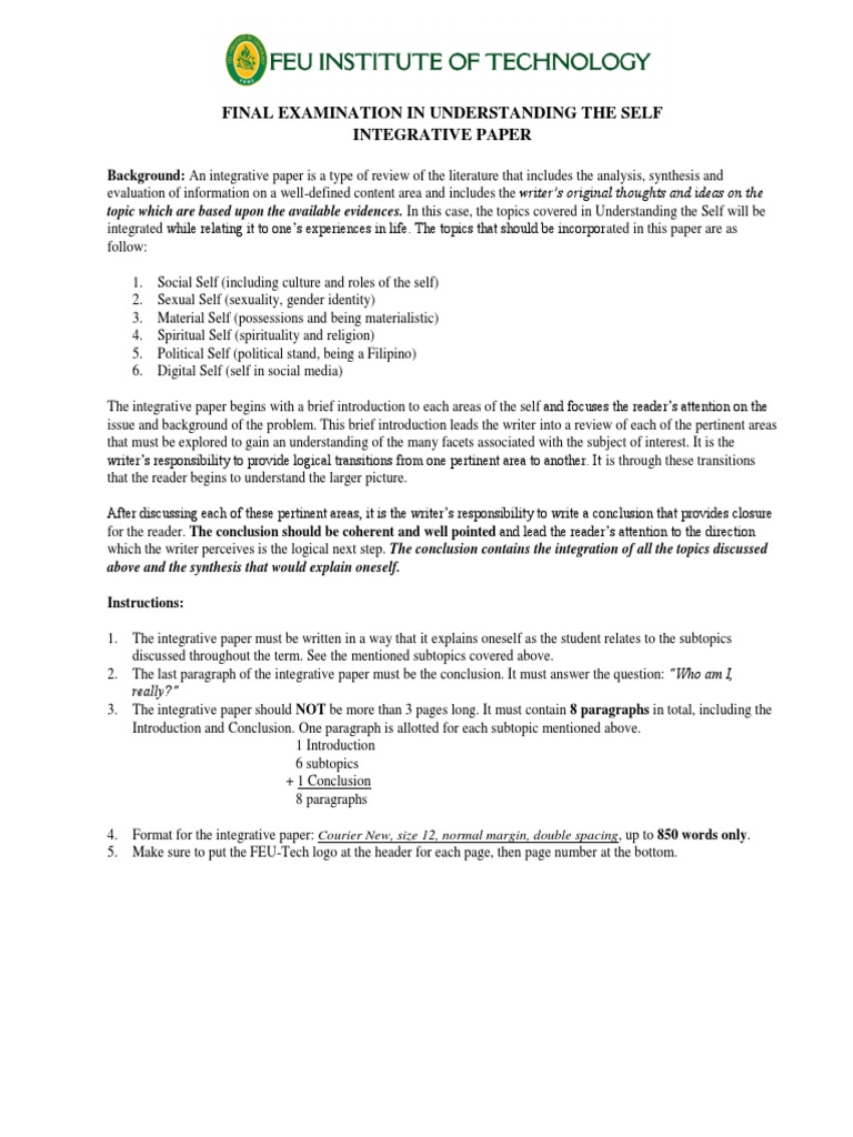 (FINAL) Integrative Paper - GED0019 | PDF | Self | Grammar