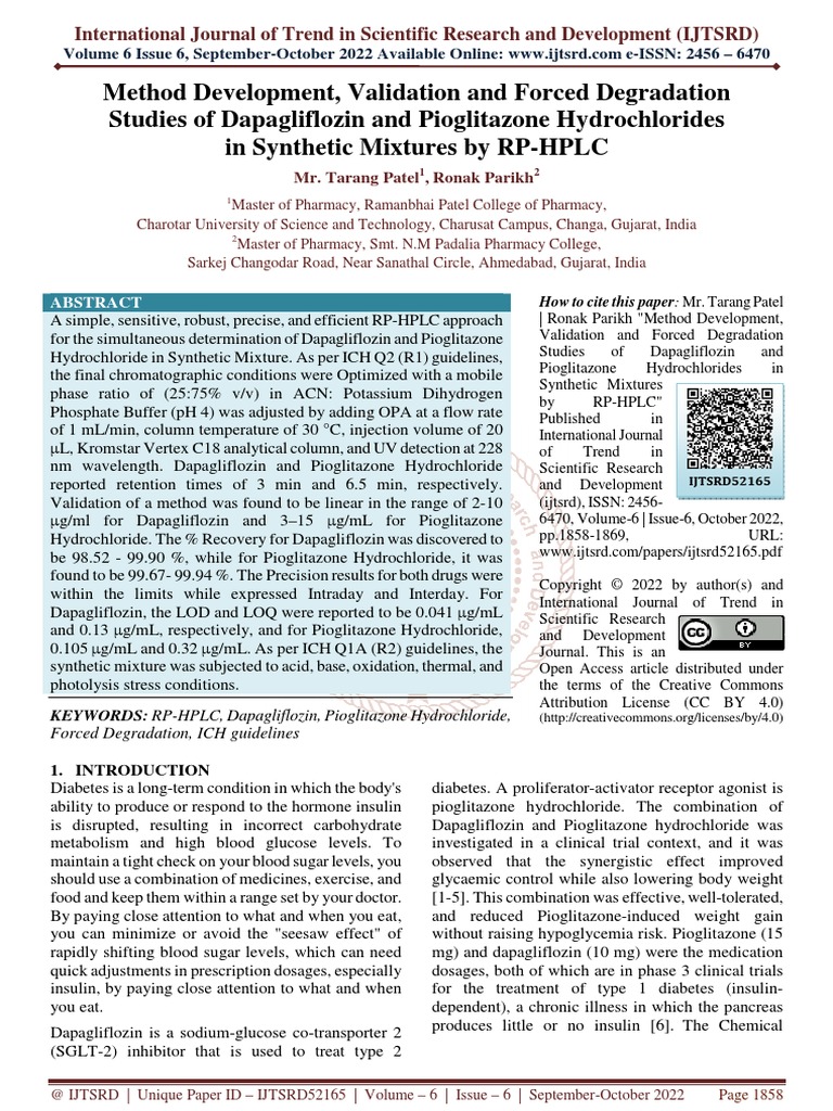 Method Development, Validation and Forced Degradation Studies of ...