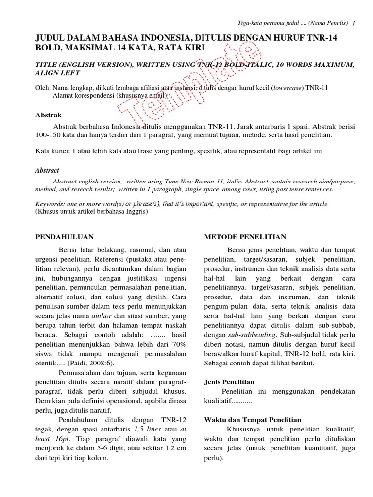 Template Jurnal | PDF
