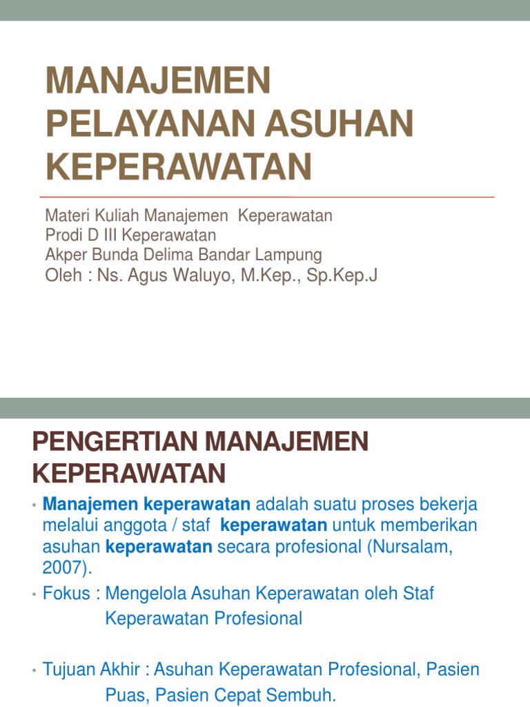 Manajemen Asuhan Keperawatan | PDF