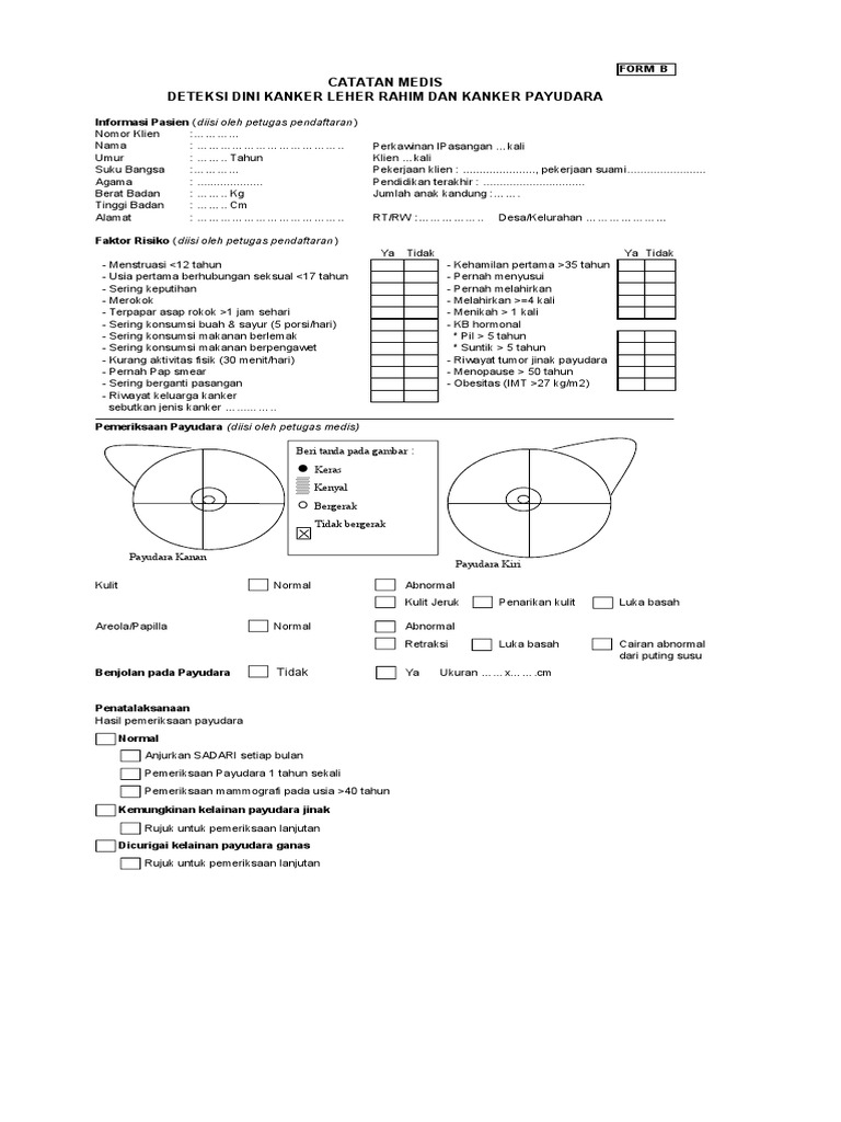 Form Deteksi Dini IVA SADANIS | PDF