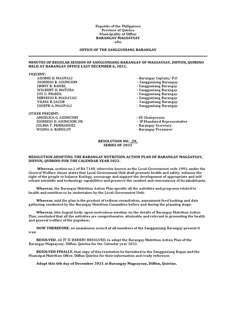 Resolution Bnap For 2022 | Download Free PDF | Government