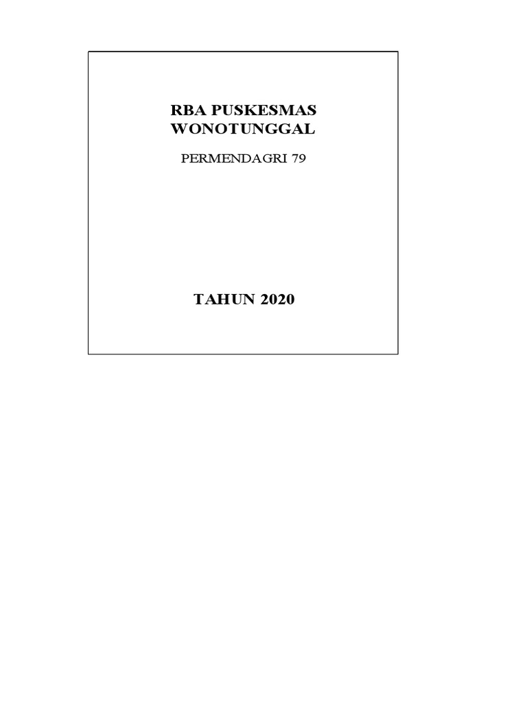 Rba Puskesmas Wonotunggal | PDF