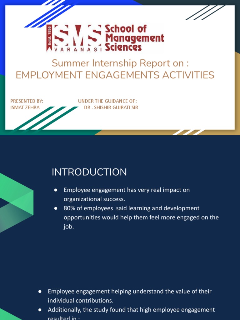 Summer Internship Report On - EMPLOYMENT ENGAGEMENTS ACTIVITIES | PDF ...