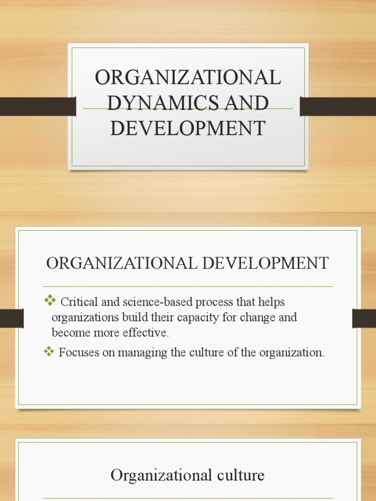 Organizational Dynamics and Development | PDF