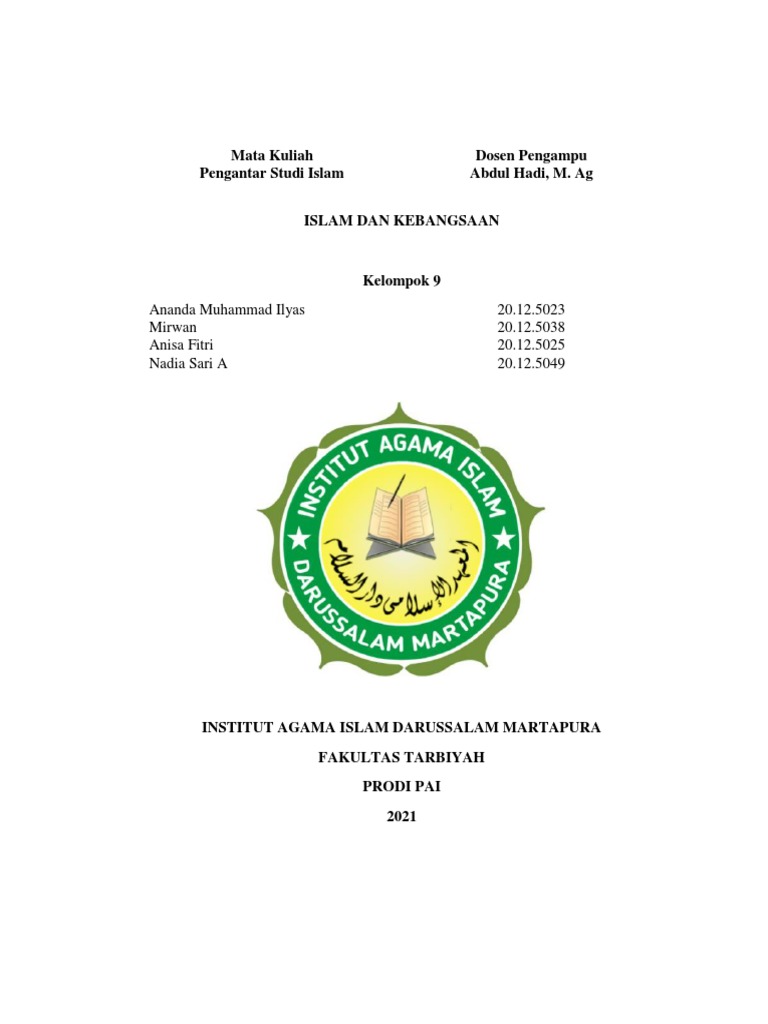 Kelompok 9 ISLAM DAN KEBANGSAAN | PDF