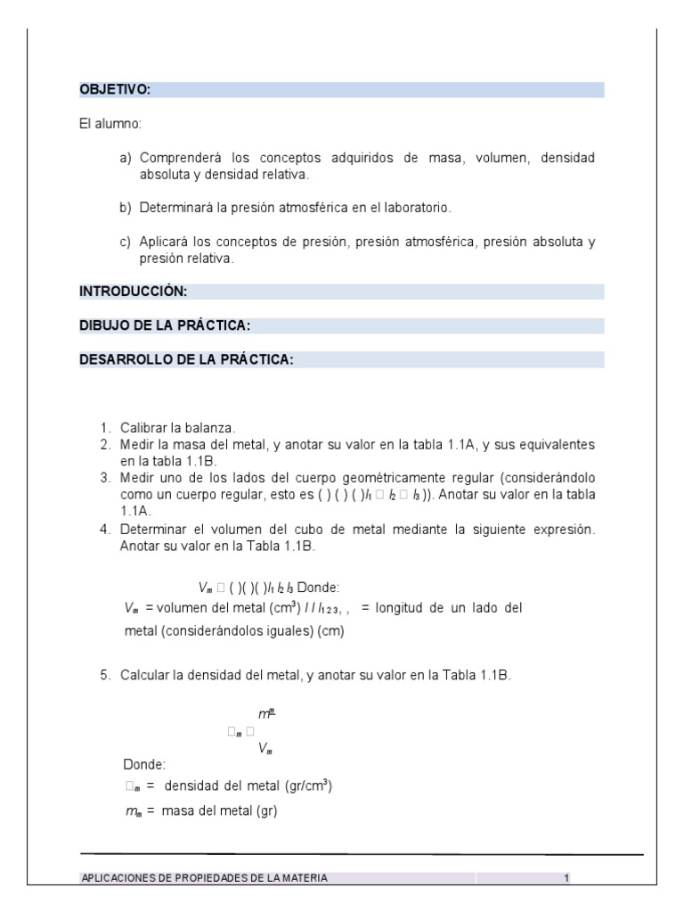Prácticas de Densidad y Presión | PDF | Densidad | Presión