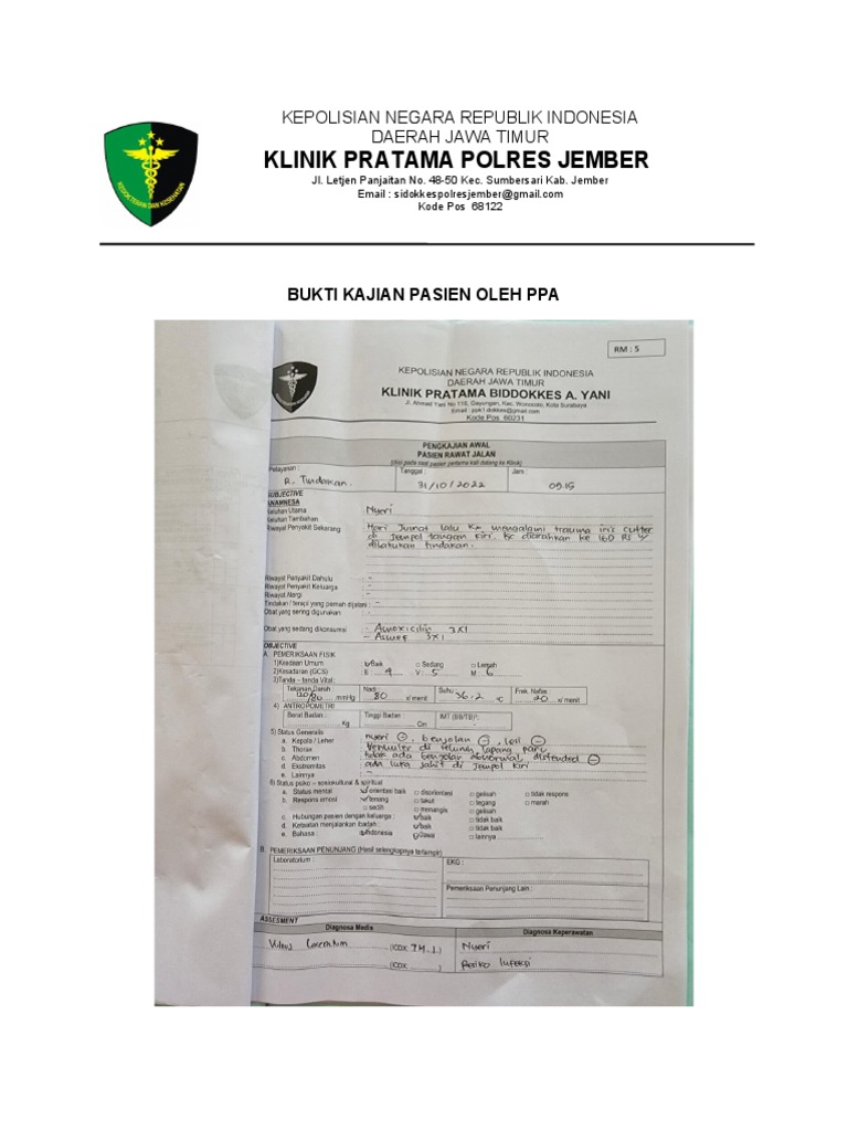 Bukti Kajian Pasien Klinik Polres Jember | PDF