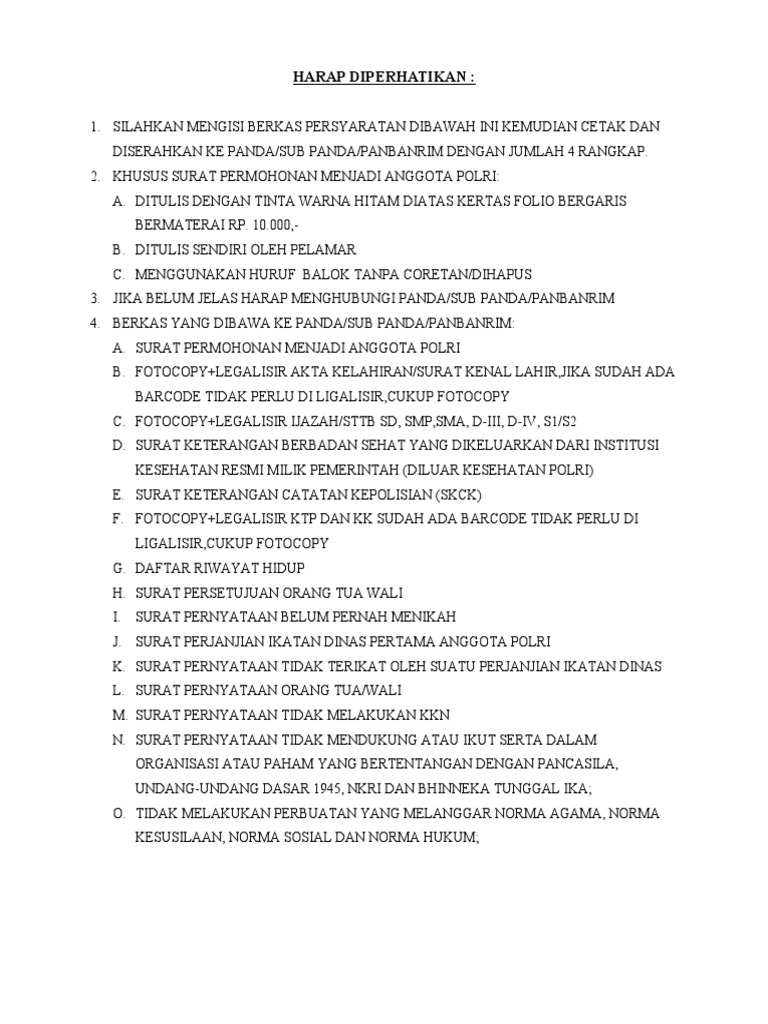 Berkas - Pendaftaran - Bintara 2022 | PDF Berkas - Pendaftaran - Bintara 2022 | PDF