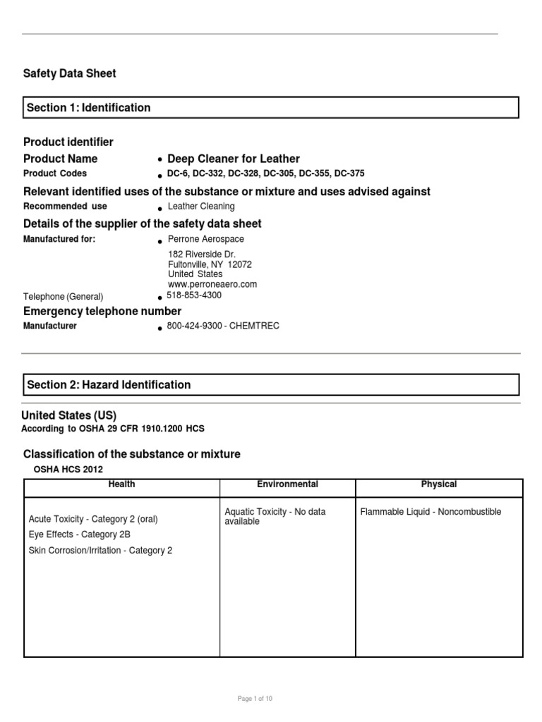 Deep Cleaner MSDS | Download Free PDF | Toxicity | Superfund