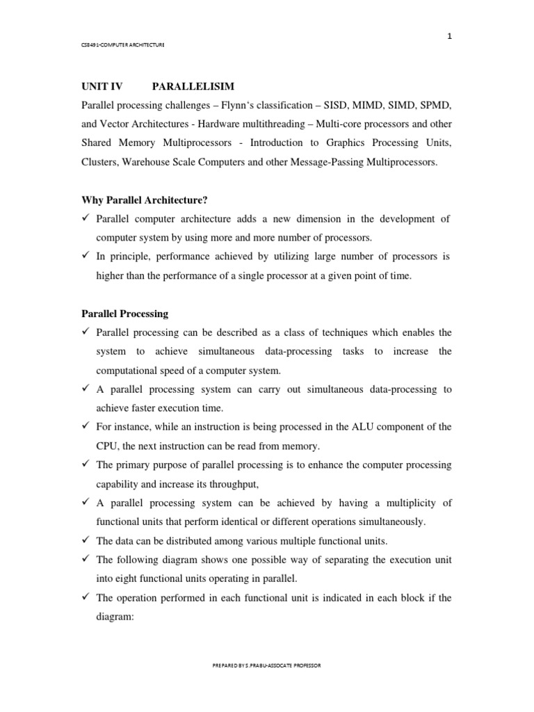 Ca Unit 4 Prabu | Download Free PDF | Parallel Computing | Graphics Processing Unit