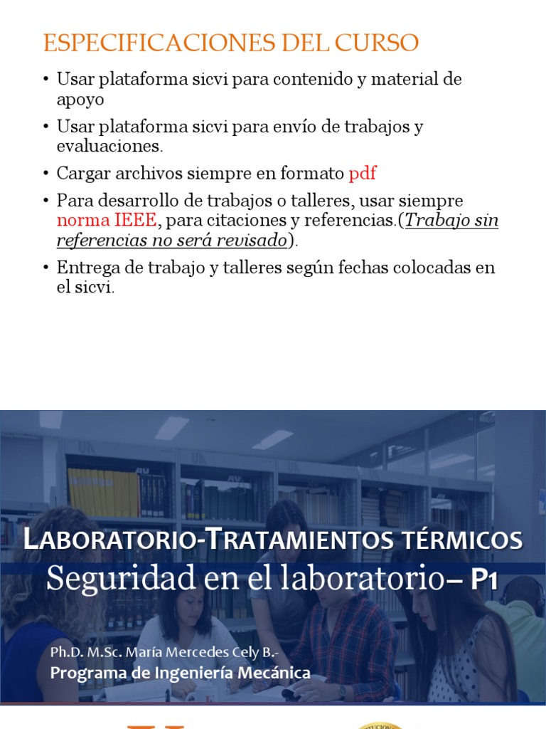 Clase 1 Laboratorio TT - Seguridad Lab 22 | PDF | Tratamiento a base de calor | Laboratorios
