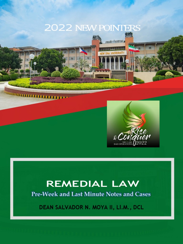 Moya's Remedial Law Notes for 2022 Bar | PDF