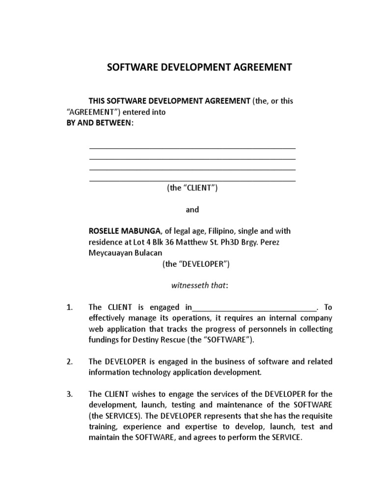 Software Development Agreement | PDF
