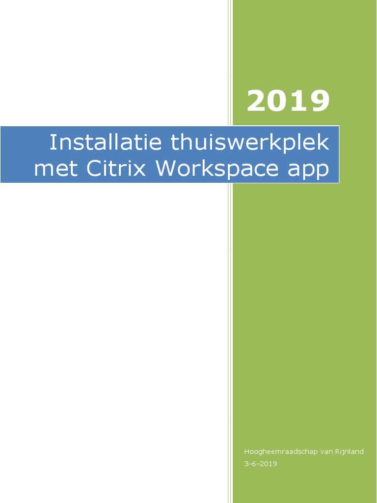 Handleiding Citrix Workspace Windows | PDF